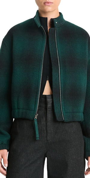Vince - Shadow Plaid Bomber Jacket