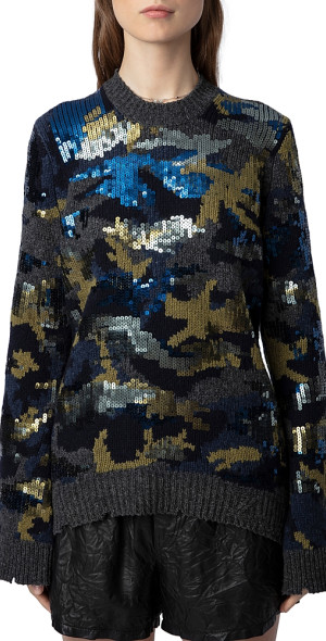 Zadig & Voltaire - Cosmy Camo Sequin Sweater