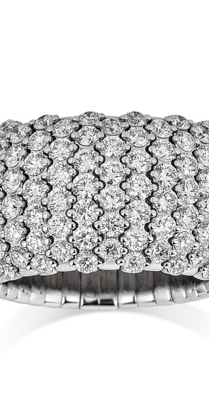 Zydo - 18K White Gold Stretch Diamond Dome Ring