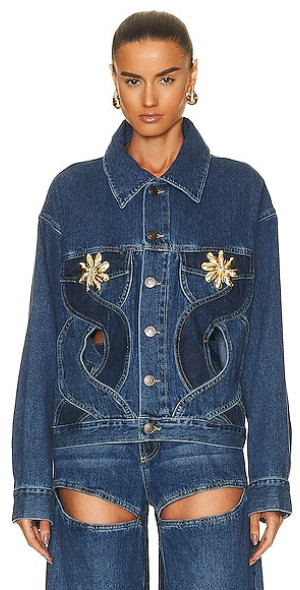 AREA - Rope Cutout Denim Jacket