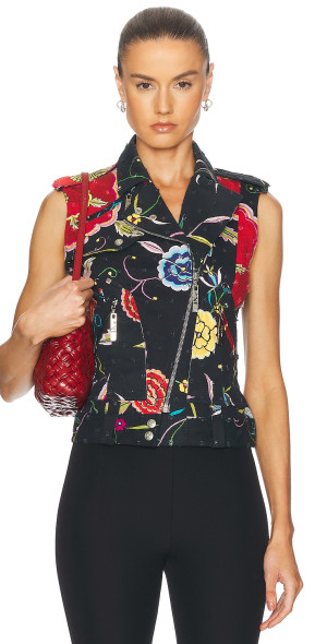 dior - Dior John Galliano Floral Moto Vest
