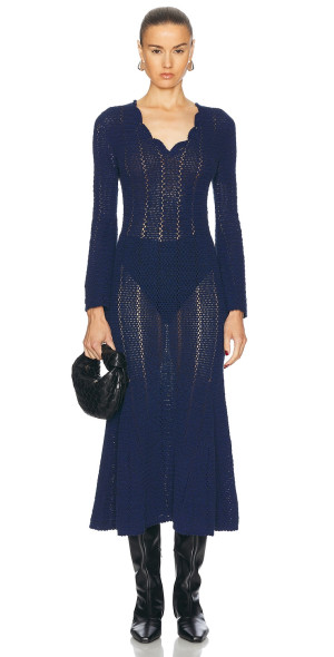 ESCVDO - Nani V Neck Midi Dress