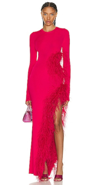 Lapointe - High Shine Viscose Cut Out Ostrich Dress