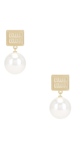Miu Miu - Logo Drop Earrings