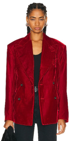 R13 - Peak Lapel Ragged Blazer