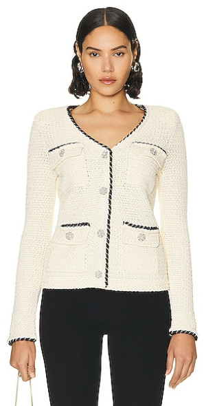 self-portrait - Sequin Knitted Cardigan