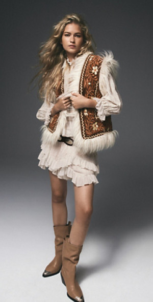 Free People - Embroidered Fur Vest