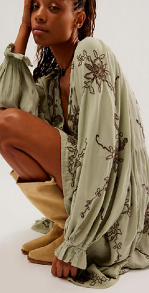 Free People - Estella Embroidered Mini Dress