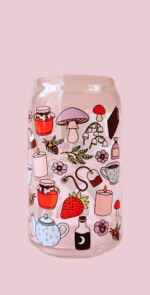 Golden Hour Designs - Cottagecore Glass Cup