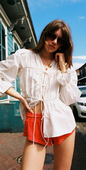 Nigel Preston - Poplin Cinched Top