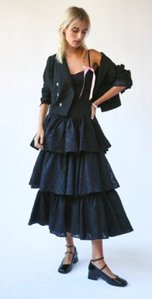 Nigel Preston - Strapless Tiered Dress