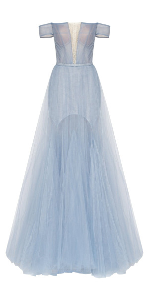 Milla - Long off-the-shoulder prom dress with inner skirt