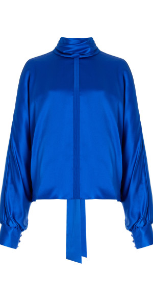 draped turtleneck top