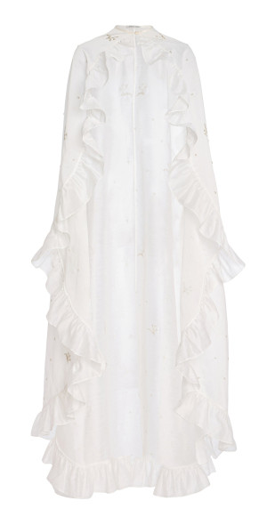 Anna October - - Bernadette Ruffled Cape - White - M