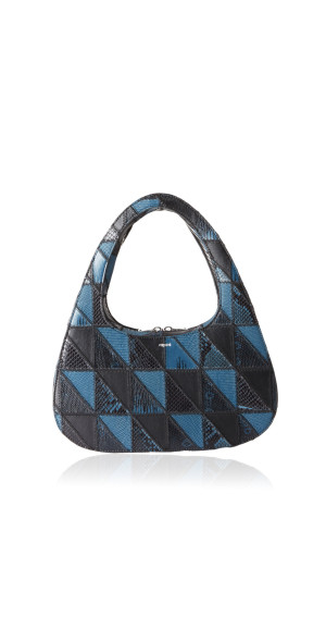 Coperni - - Patchwork Python-Effect Large Swipe Shoulder Bag - Blue - OS - Only At Moda Operandi