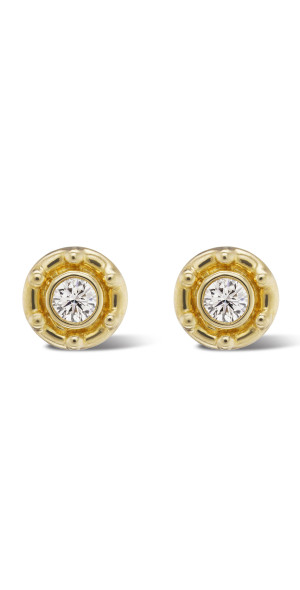 Emily Weld Collins - - 18k Yellow Gold Aurifex Studs In Diamond - Gold ...