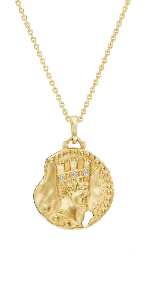 Emily Weld Collins - - 18k Yellow Gold Naval Crown Coin Necklace - Gold ...