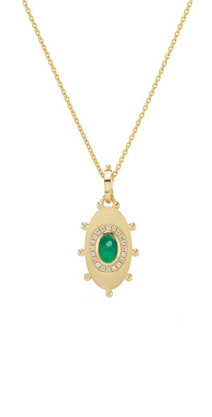 Emily Weld Collins - - 18k Yellow Gold Oval Evil Eye Amulet Necklace in ...