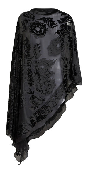 Etro - - Devoré Chiffon Poncho - Black - OS