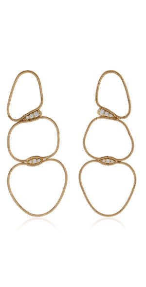 Fernando Jorge - - Fluid Medium 18K Yellow Gold Diamond Chain Earrings ...