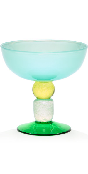 Gather - - Miami Glass Ice Cream Coupe - Light Blue