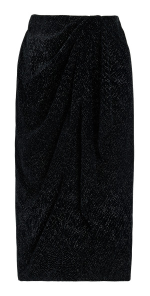 Isabel Marant Étoile - - Alyssa Sparkling Draped Velvet Midi Skirt ...