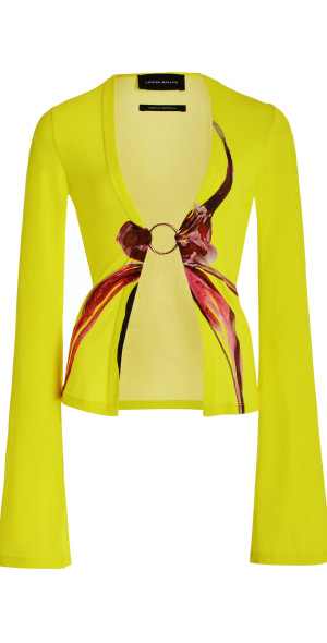 Louisa Ballou - - Ring-Detailed Ribbed Cupro Top - Green - S - Moda ...