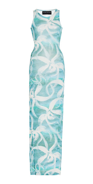 Louisa Ballou - - Sea Breeze Printed Mesh Maxi Dress - Print - S - Moda ...