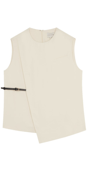 Loulou Studio - - Belt-Detailed Crepe Wrap Top - Ivory - S
