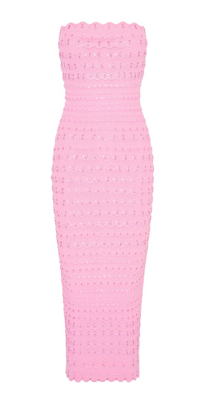 LoveShackFancy - - Eclipse Embellished Midi Dress - Pink - XL