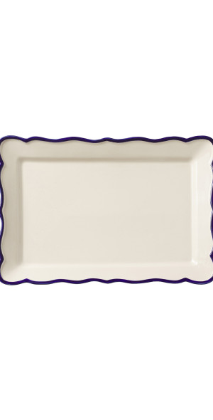 Maison Madison - - Jane Rectangular Ceramic Platter - Blue - Moda Operandi