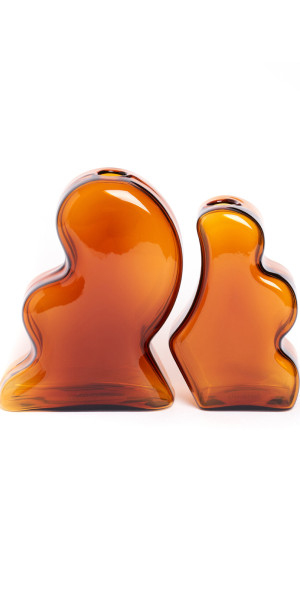 Manu Nanu - - Interlocking Vase; Amber - Orange