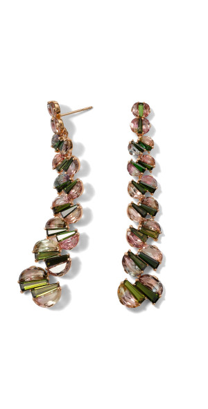 Nak Armstrong - - 20k Rose Gold and Bi-Color Tourmaline Braided Drop ...