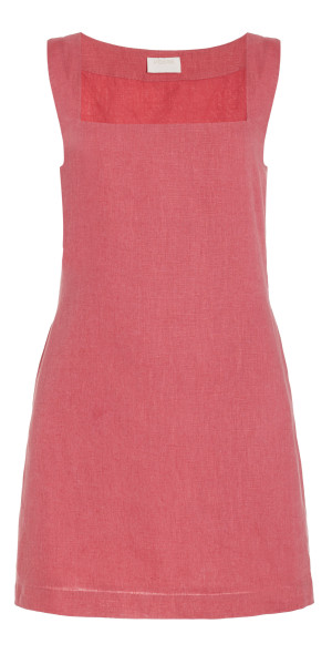 Posse - - Alice Linen Mini Dress - Pink - XL - Moda Operandi