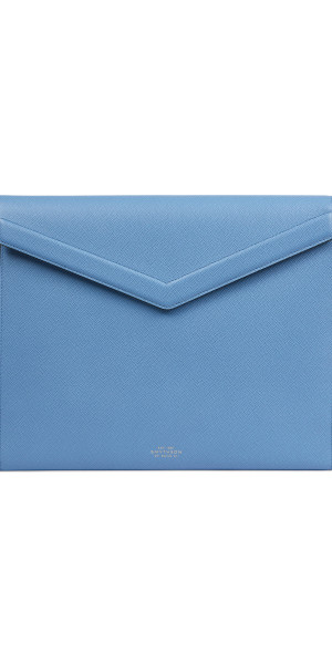 Smythson - - Panama A4 Leather Envelope Writing Folder - Blue