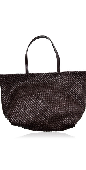 St. Agni - - Large Woven Leather Trapeze Bag - Brown - OS