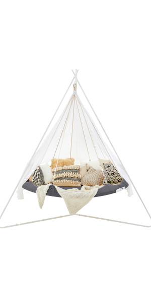 TiiPii Bed - - Large Classic + White Classic Stand Set - Dark Grey