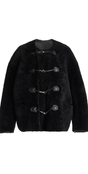 Toteme - - Teddy Shearling Clasp Jacket - Black - XS/S - Moda Operandi