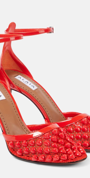 Alaia - Alaïa Studded mesh and leather pumps