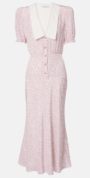 Alessandra Rich - Flower silk midi dress
