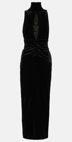 Alessandra Rich - Ruched cutout velvet gown