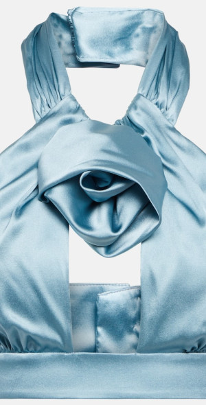 Alessandra Rich - Ruched satin crop top