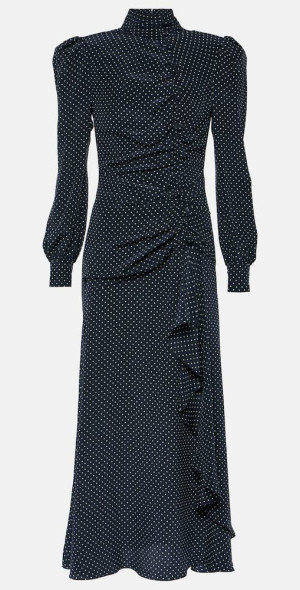 Alessandra Rich - Ruched silk midi dress