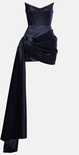 Alex Perry - Asymmetric satin corset dress