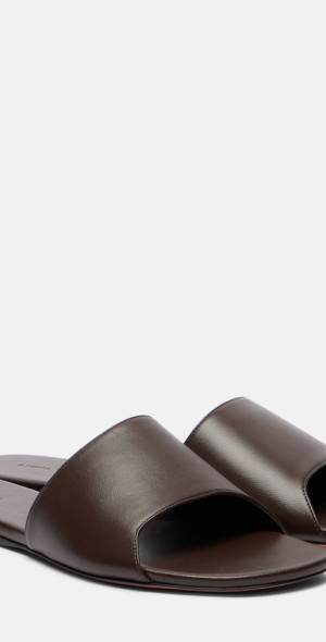 Amina Muaddi - Bianca leather slides