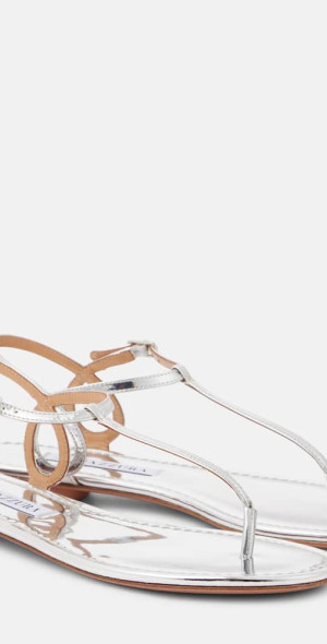 Aquazzura - Almost Bare metallic thong sandals