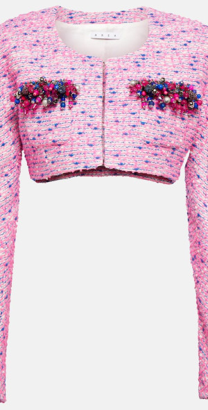 Area - Embellished bouclÃ© cropped jacket