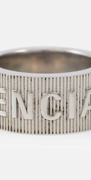 Balenciaga - Logo sterling silver ring