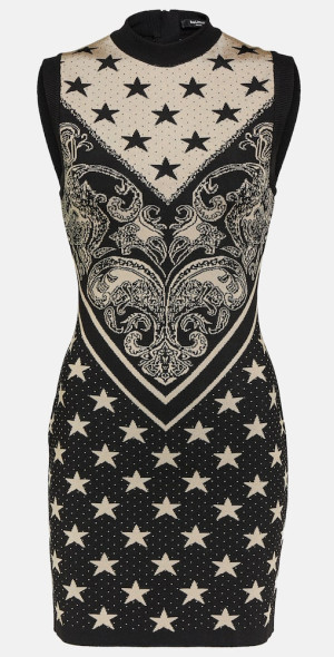 Balmain - Intarsia knitted minidress