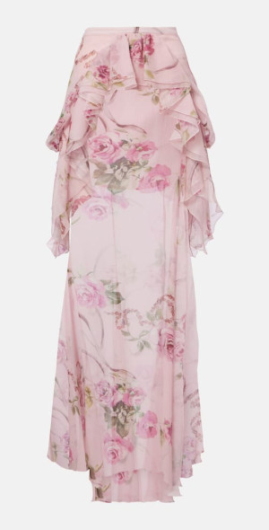 Blumarine - Floral silk creponne maxi skirt